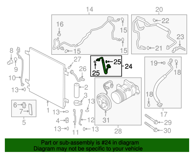 2017-2021 Nissan Armada A/C Refrigerant Discharge Hose 92490-1LA0A ...