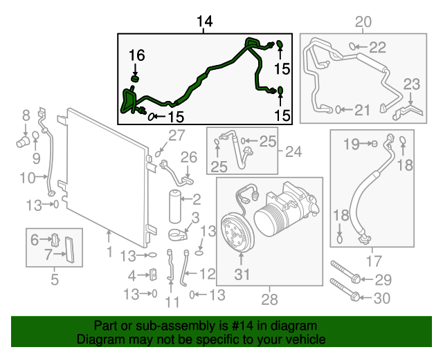 92440-6JR0A - Evaporator Tube 2021-2024 Nissan Armada | Nissan Parts ...