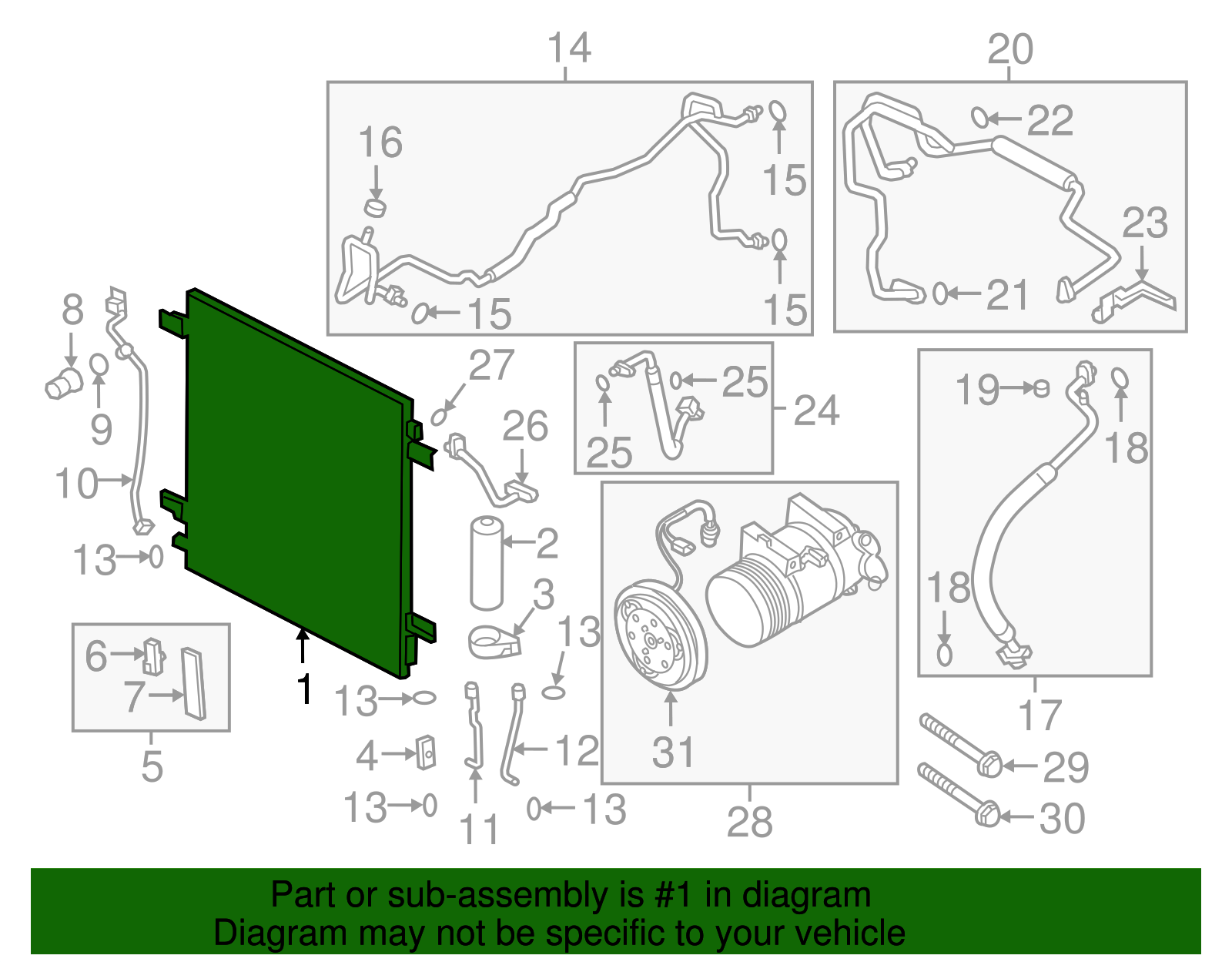 2020-2024 Nissan Armada Condenser 92110-6JR0B | My Nissan Part