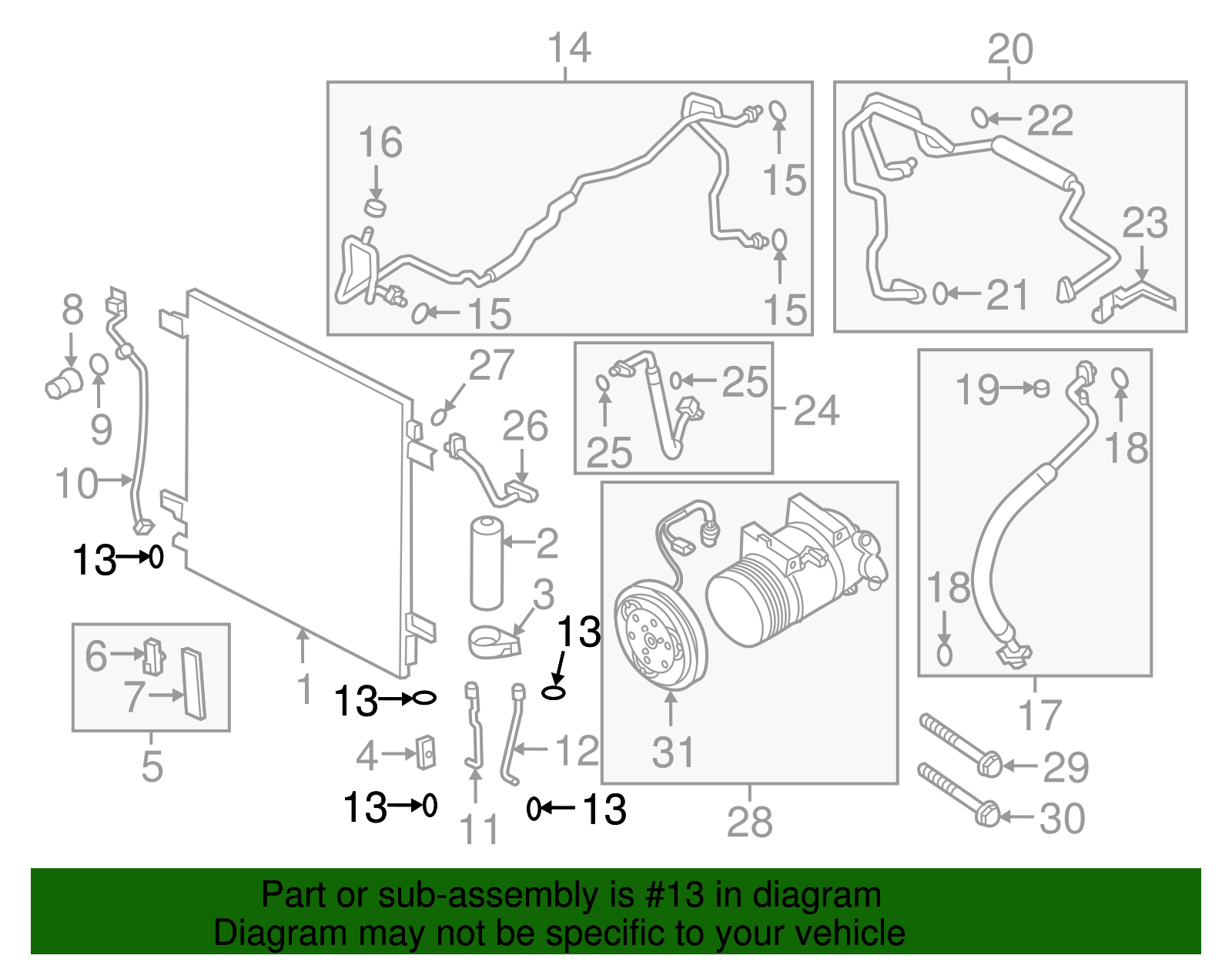 2014-2025 Nissan A/c O-ring (rz34 Fe0 R53 P16 L34 A61 +more) 92471 ...
