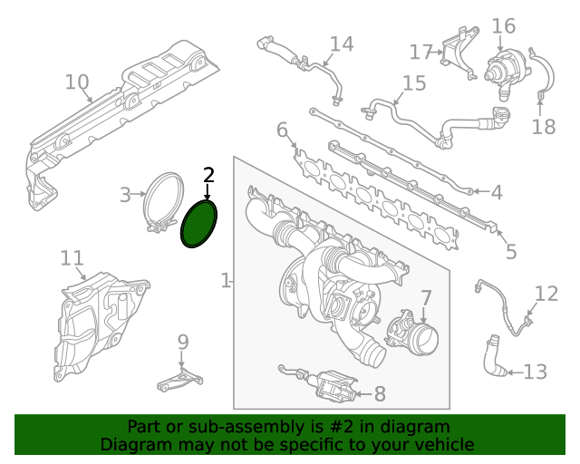18328612538 - 2016-2024 BMW Converter & Pipe Gasket (18-32-8-612-538 ...