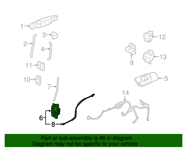 2009-2010 GM Door Lock Assembly 25876382 GM | GMPartsDirect.com