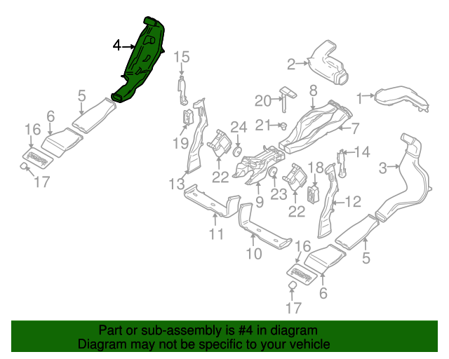 4E1-819-803-B - Front Duct 2004-2010 Audi | Audi OEM Parts