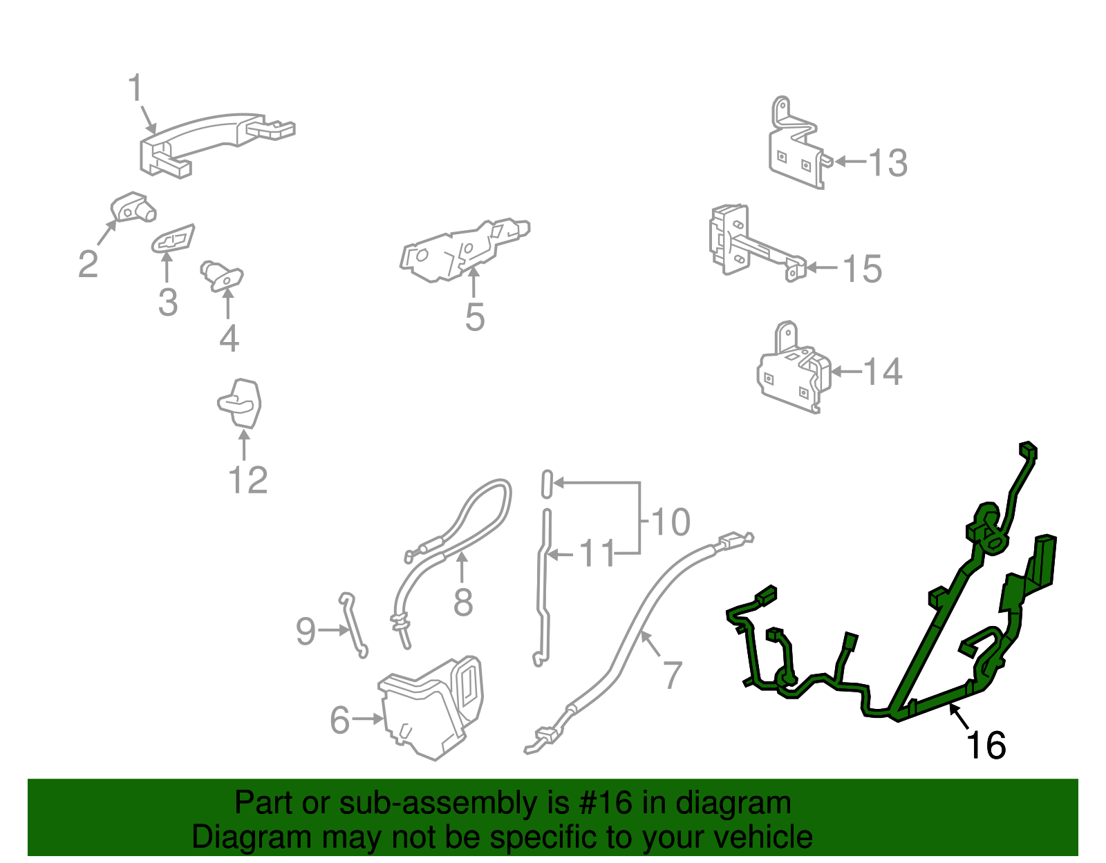 84306119 - Front Driver Side Door Wiring Harness 2020 Chevrolet Impala ...