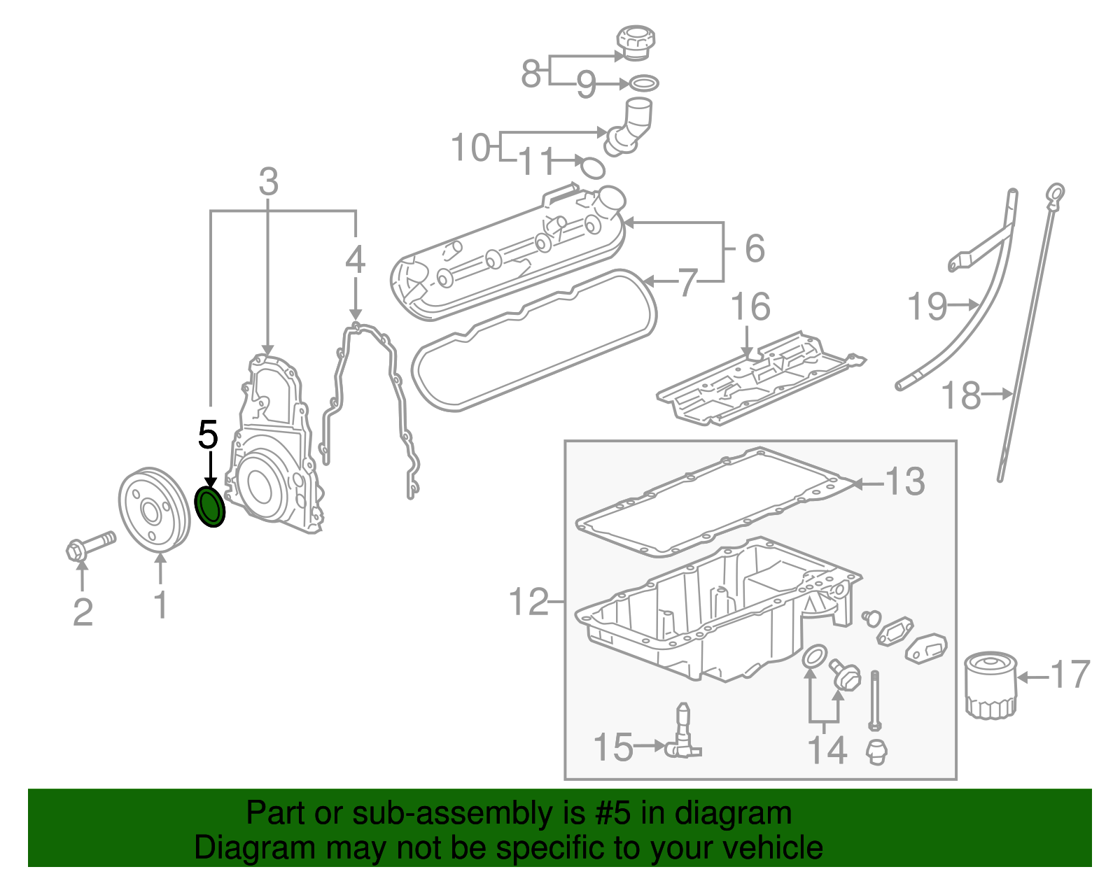 1997-2025 GM Engine Front Cover Seal 12585673 | OEM Parts Online