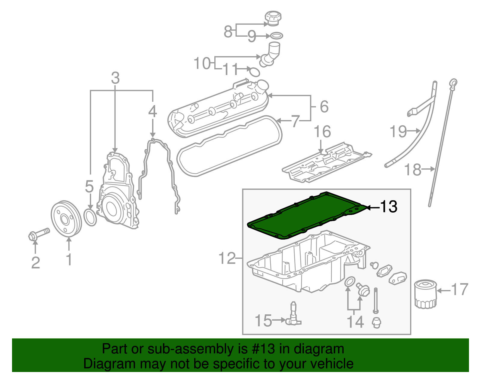 1997-2020 GM Oil Pan Gasket 12612350 | OEM Parts Online