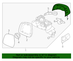 2022-2025 Kia Carnival | Mirror Cover | 87626-R0010 | Kia Auto Parts