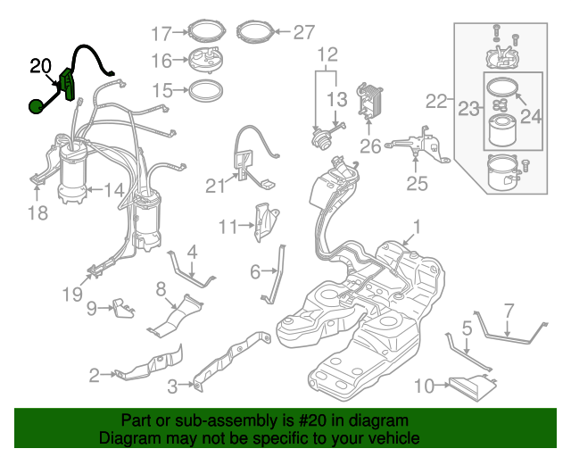 4L0-919-673-A - Fuel Gauge Sending Unit 2010-2015 Audi Q7 | Audi OEM Parts