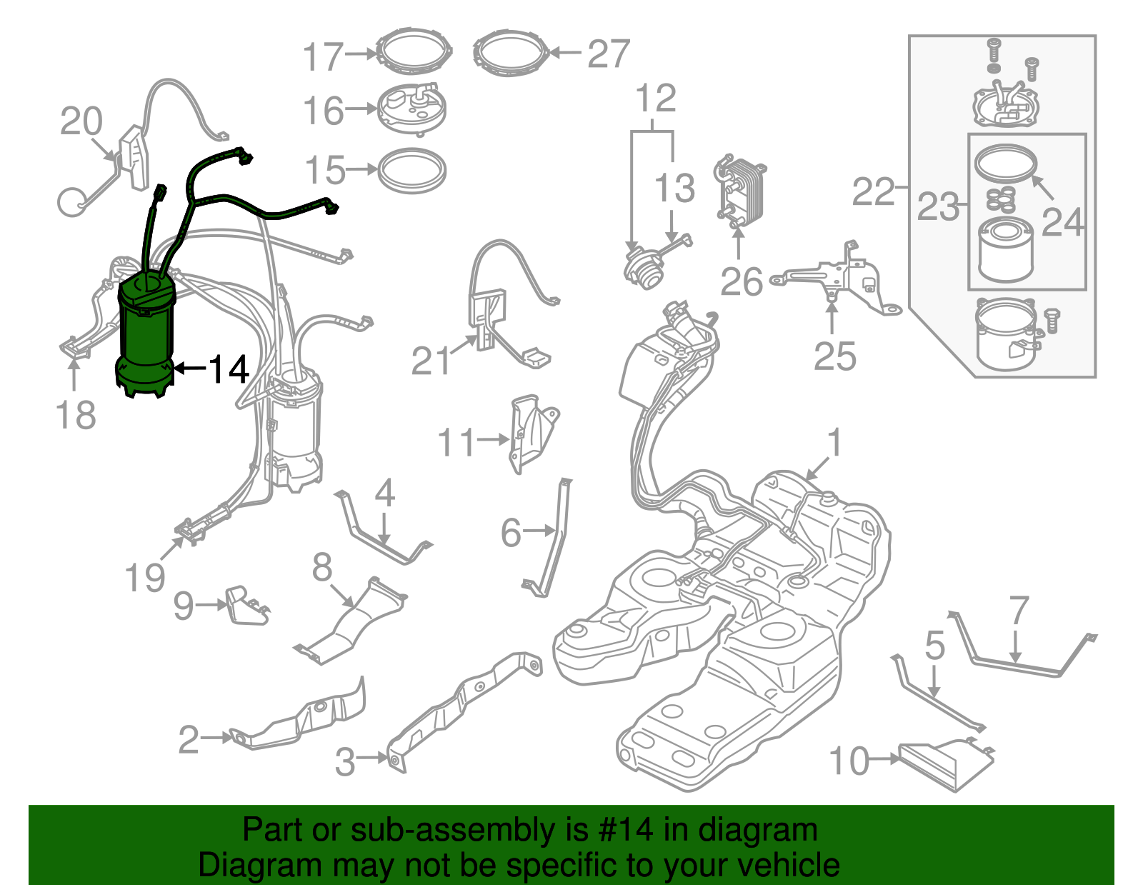 2010-2015 Audi Q7 Fuel Pump 7P6-919-088-B | Audi USA Parts