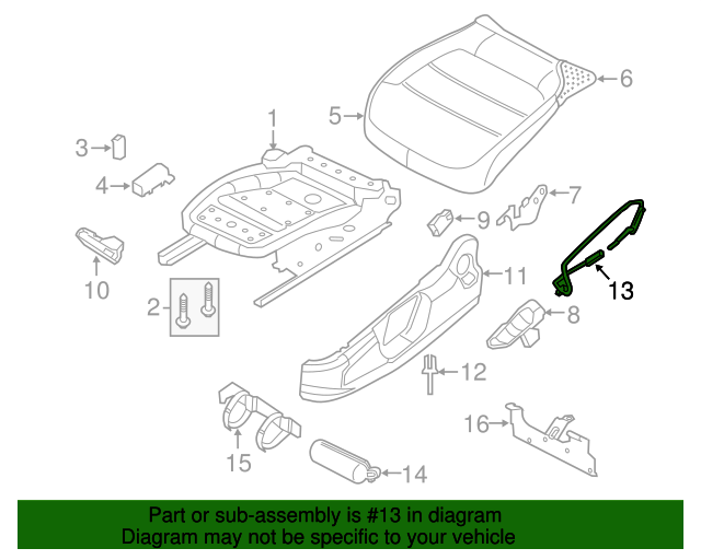 5C6-881-559 - Seat Frame Trim Panel Bracket 2011-2018 Volkswagen Jetta ...