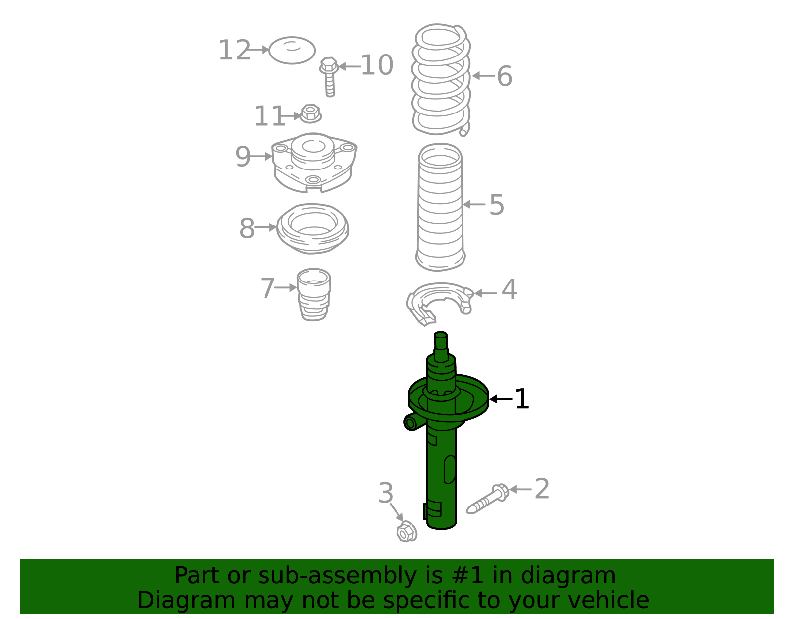 2020-2024 Volkswagen Atlas Cross Sport Strut 3QF-413-031-AB | OEM Parts ...