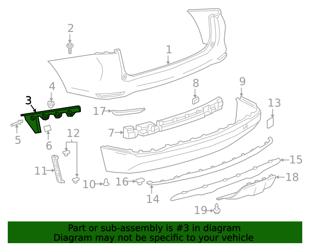 2018-2020 Chevrolet Equinox Passenger Side Rear Bumper Fascia Guide ...