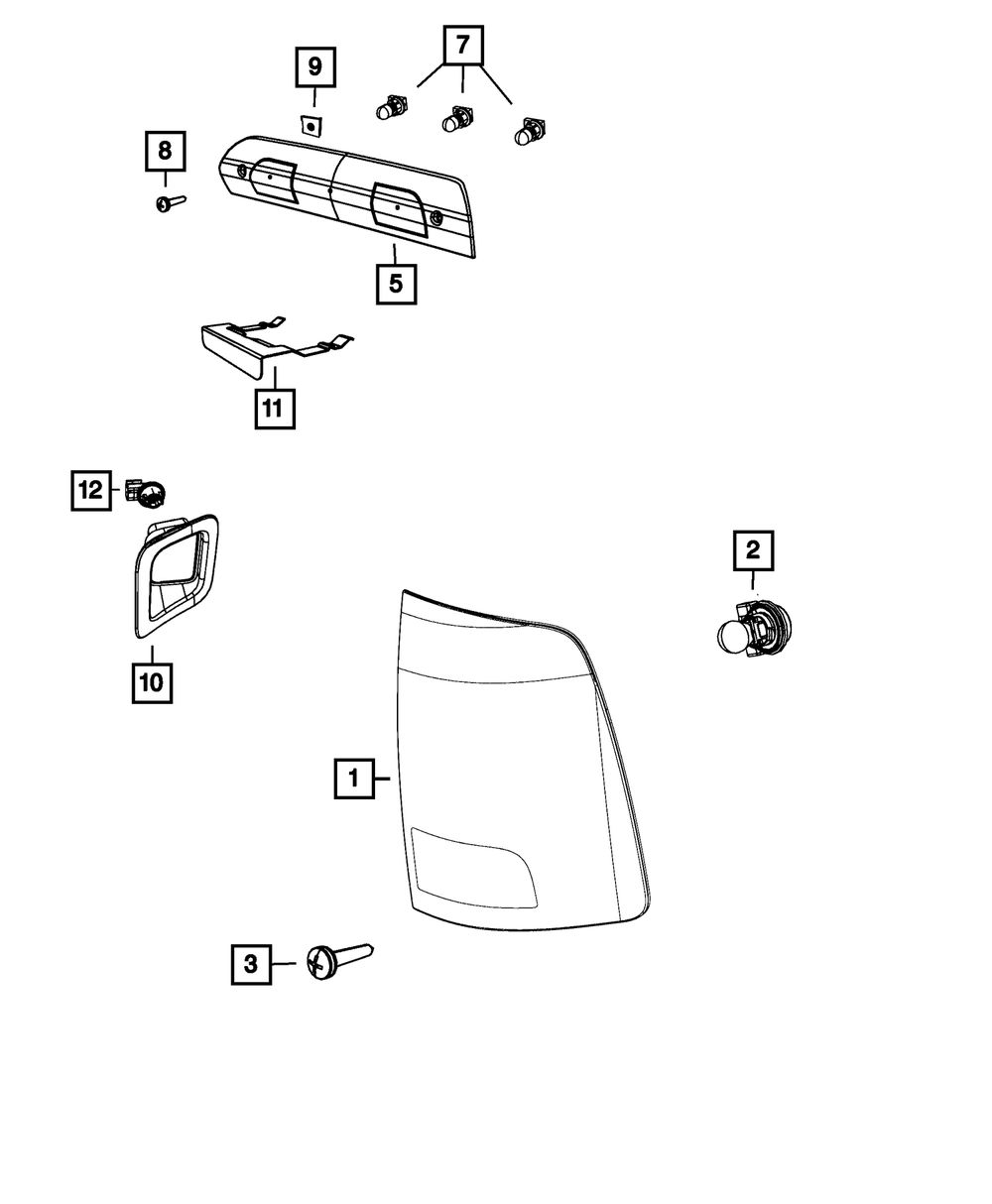 68093081AC - Tail Stop Backup Lamp, Left 2013-2024 Ram | Mopar Factory ...