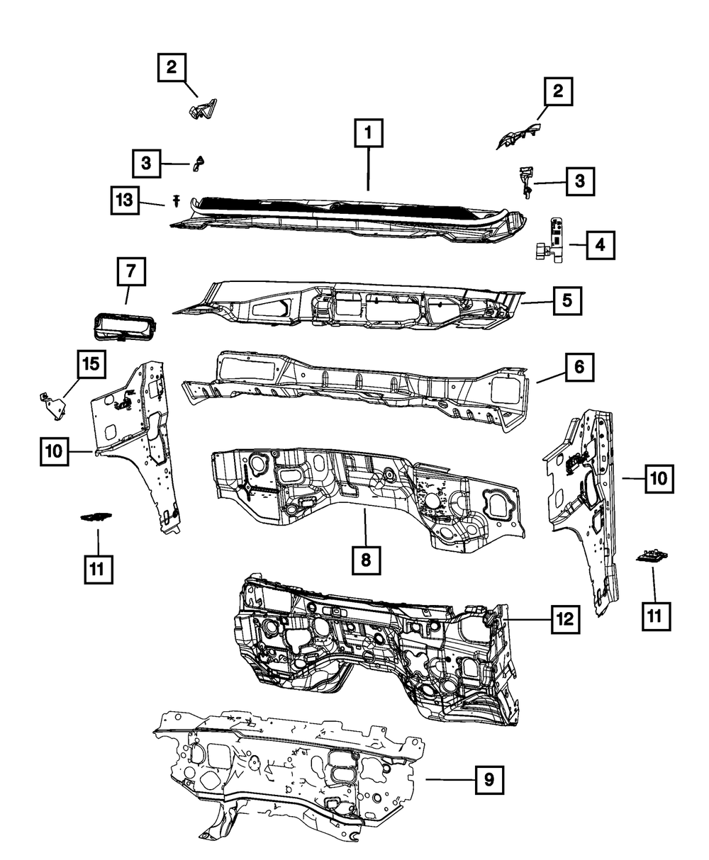 68448042AA - Cowl Plenum Upper Panel 2021-2024 Mopar | Big 3 Auto Parts