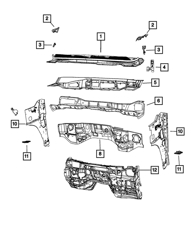 2021-2023 Mopar Cowl Plenum Lower Panel 68492560AA | Mopar Estores