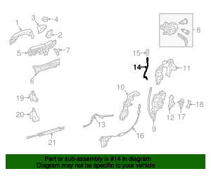 222-720-02-93 - Door Lock Operating Rod 2014-2020 Mercedes-Benz ...