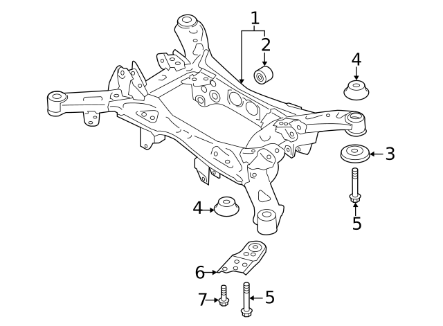 2019-2023 Subaru Crosstrek Suspension Cross-Member Bushing 41322FL000 ...