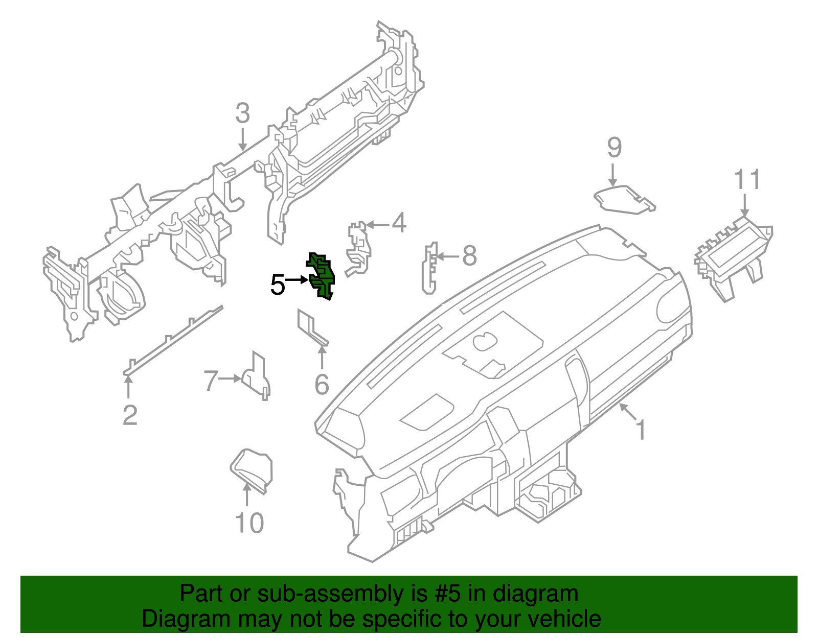 2016-2019 Nissan Reinforced Beam Center Bracket 28039-EZ00A | Burien ...