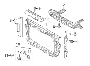 2018-2022 Hyundai Accent Radiator Support 64101-J0000 | QuirkParts