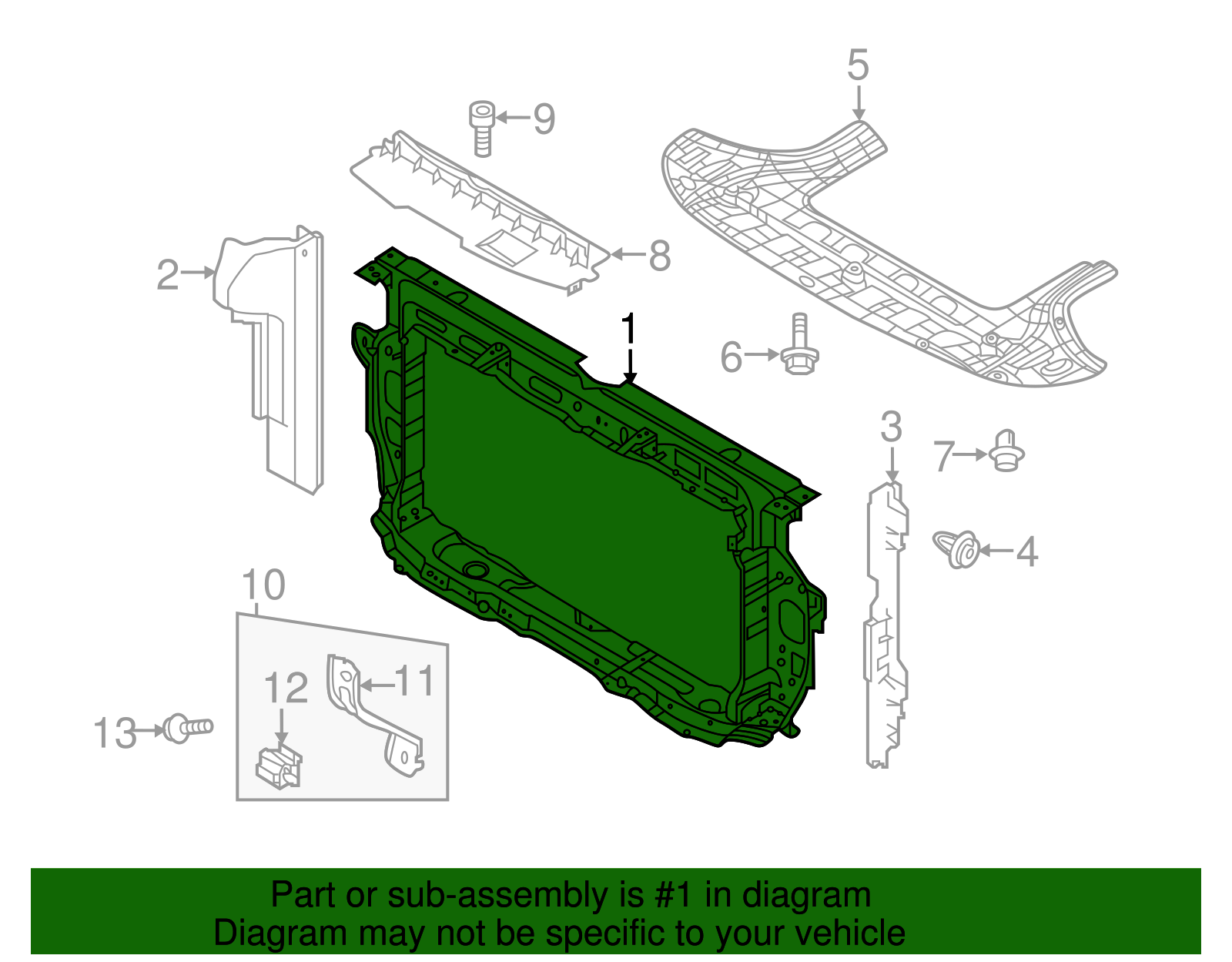 2018-2022 Hyundai Accent Radiator Support 64101-J0000 | OEM Parts Online