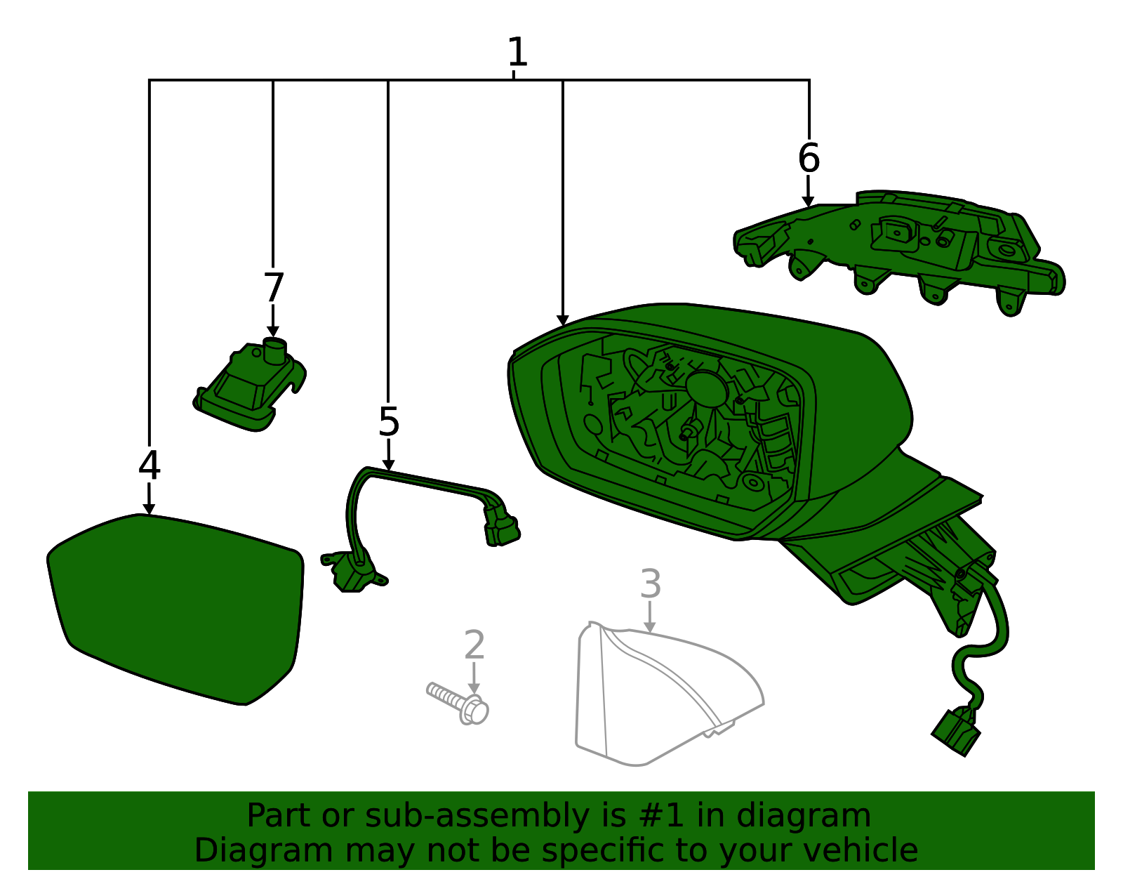 Hyundai - 87620-S8640 - Mirror Assembly - 2023-2025 Hyundai Palisade ...