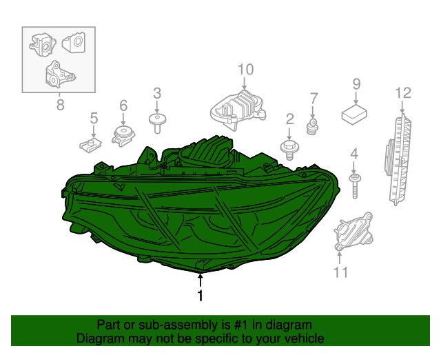 Genuine BMW 63-11-7-478-156 | LED Headlight Assembly - Right | FREE ...