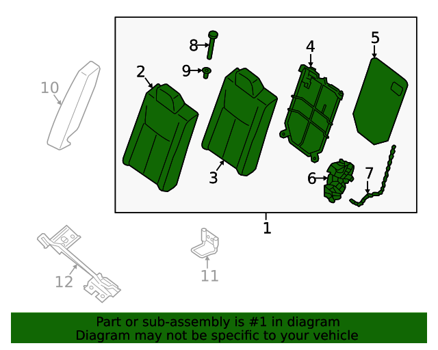 2024 Nissan Sentra Seat Back Assembly 88600-6LY2A | My Nissan Part