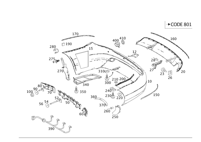 Trim Strip - Part #204-885-13-21 | Mercedes Parts Center