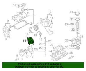 2004-2006 Volkswagen Center Timing Cover 045-109-147-A | QuirkParts