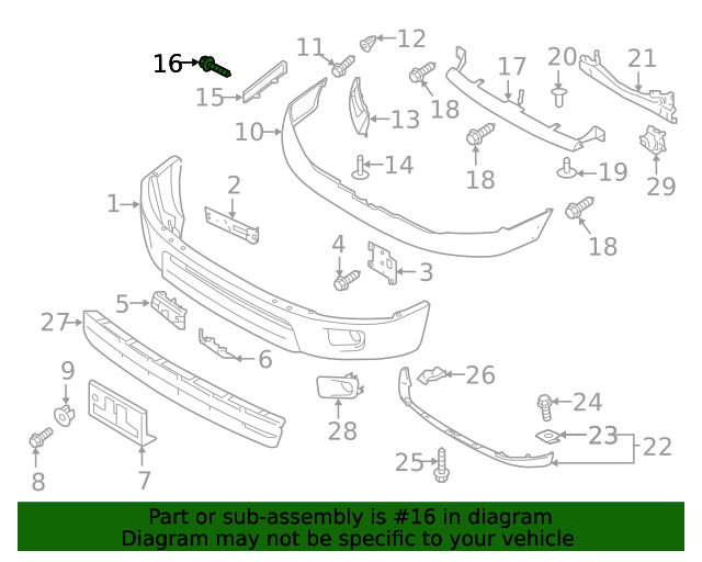 2016-2022 Nissan Outer Bracket Retainer Screw 08566-6252A | Nissan ...