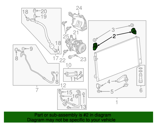 2015-2019 GM Driver Side Air Conditioning Condenser Bracket 23474387 ...