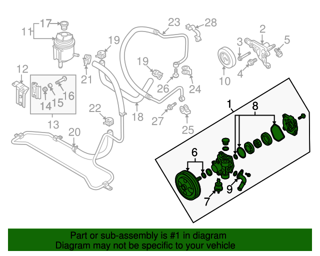 49100-78K00 - Power Steering Pump - 2009-2013 Suzuki Grand Vitara ...