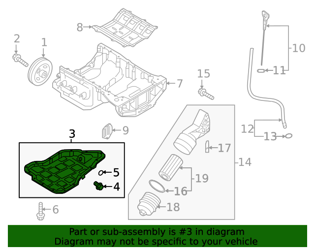 2020-2023 Hyundai Palisade Oil Pan 21510-3LFA0 | OEM Parts Online