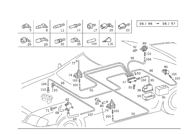 1990-2002 Mercedes-Benz Valve 000-800-05-78 | Mercedes-Benz Parts