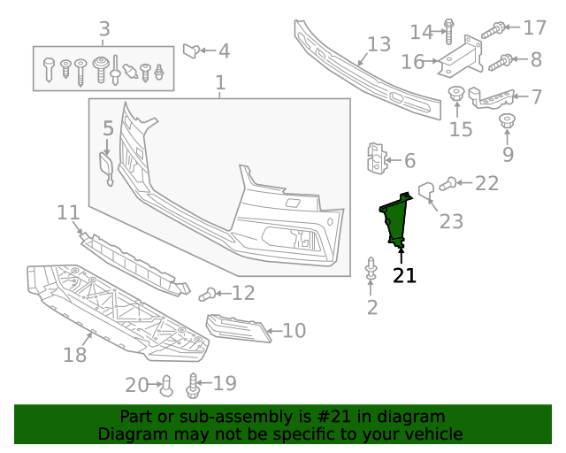 2017-2019 Audi Radiator Support Air Deflector 8W0-121-763-A ...