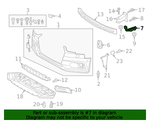8W0-807-283 - Bumper Cover Support Rail 2017-2019 Audi | AutoNation Parts