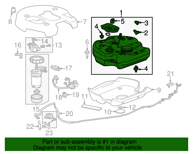 2014-2015 Chevrolet Cruze Diesel Emissions Fluid (DEF) Tank 23467368 ...