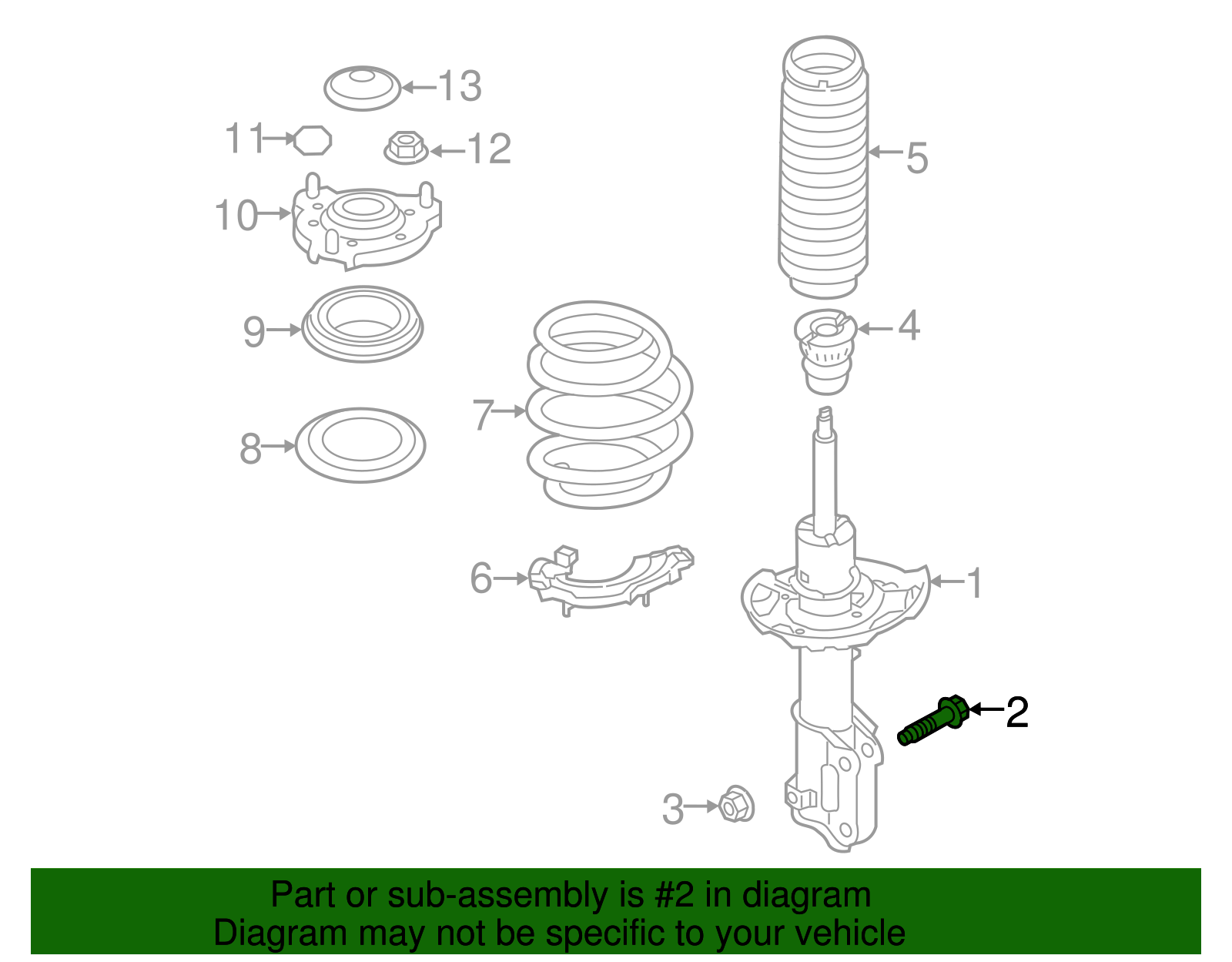 Genuine Strut Bolt for 2007-2025 Hyundai | Part# 54645-2H000 | Hyundai ...