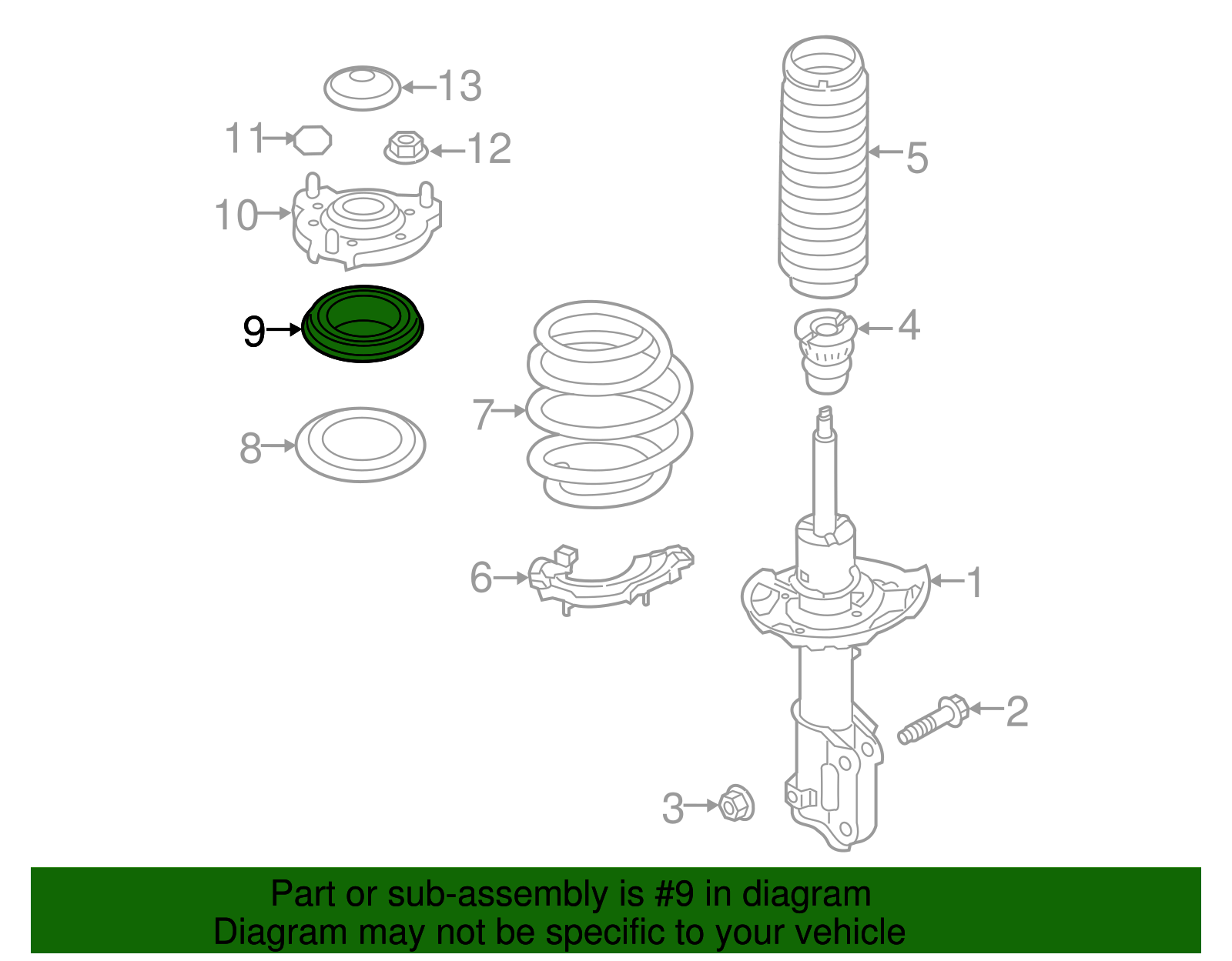 Genuine Suspension Strut Bearing for 2015-2024 Hyundai | Part# 54612 ...