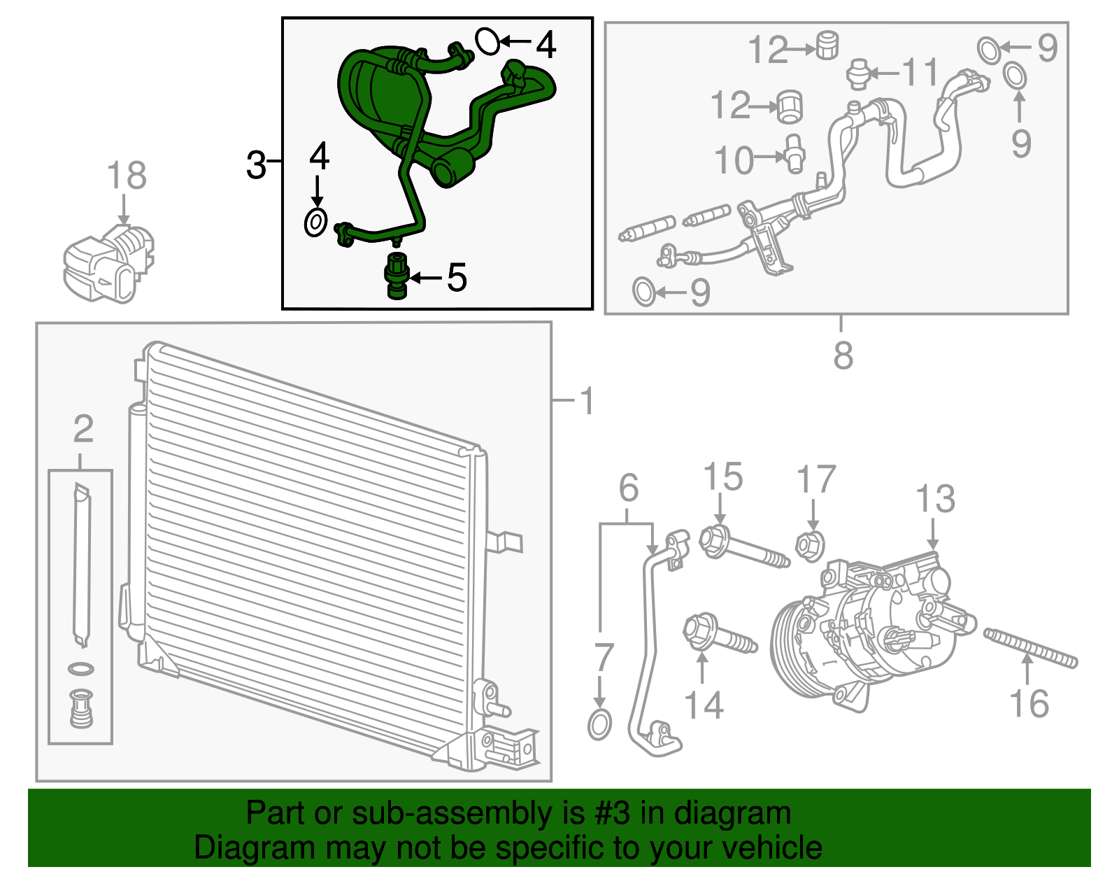 84179664 - 2018-2023 Chevrolet Camaro - Air Conditioning Manifold Hose ...