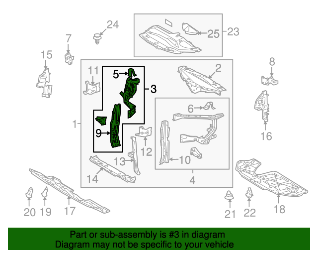 2010-2015 Lexus Side Support 53202-0E020 | OEM Parts Online