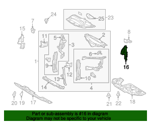 2010-2012 Lexus Radiator Support Air Deflector 53294-0E020 ...
