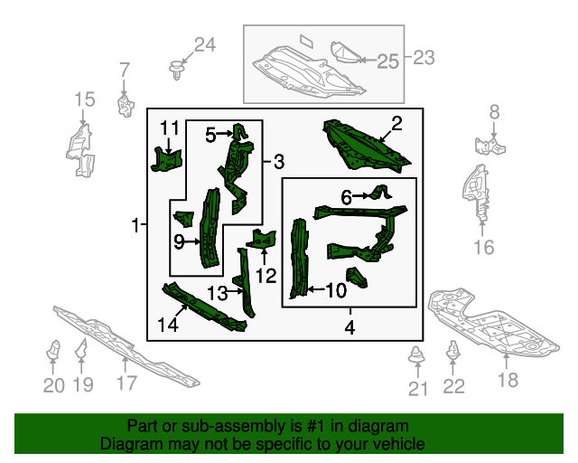 Lexus OEM Radiator Support Part# 53201-0E020 | OEM Vehicle Parts