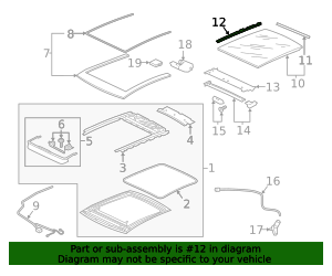 2015-2023 Volkswagen Sunroof Glass Trim 5G6-877-781 | OEM Parts Online