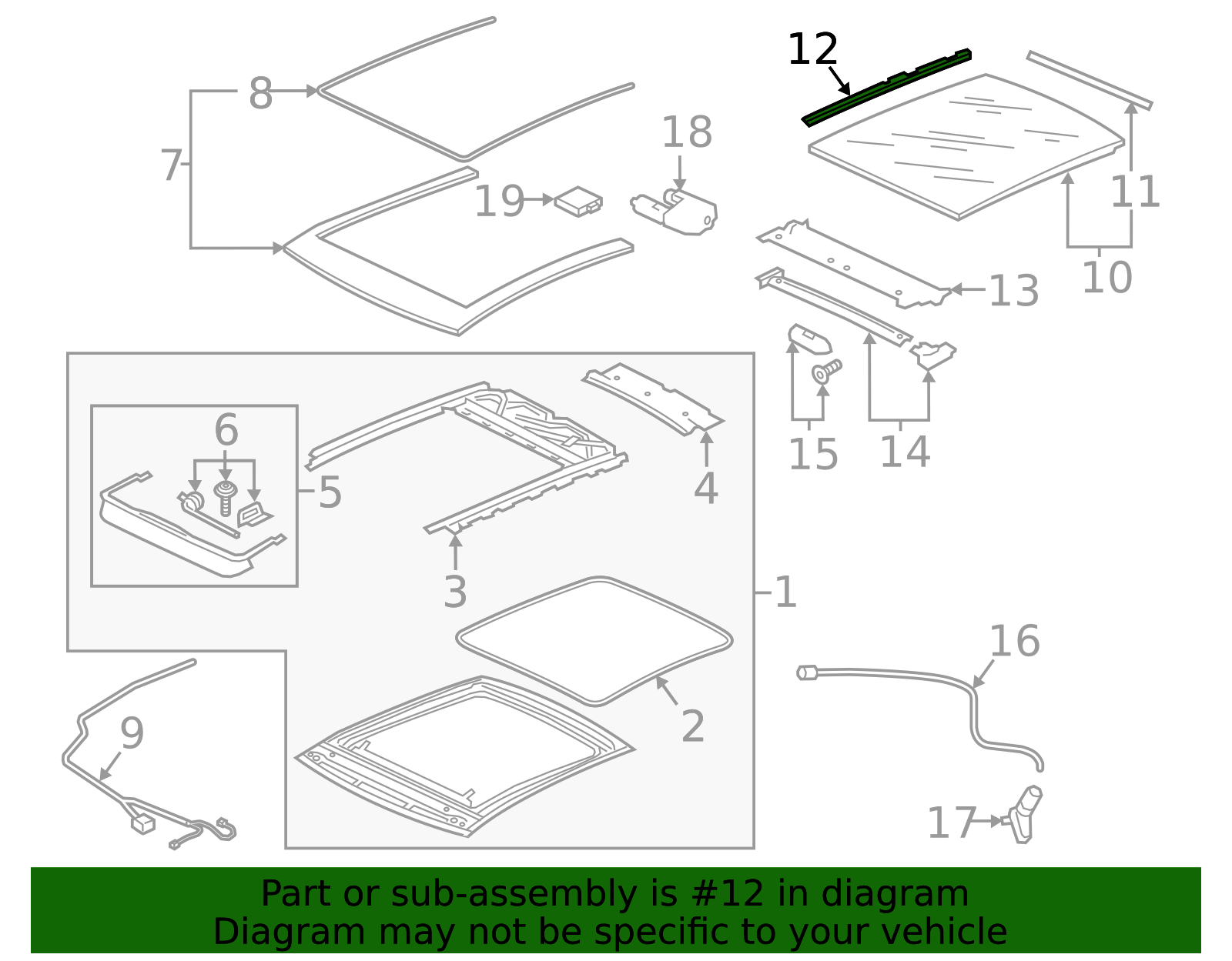2015-2023 Volkswagen Sunroof Glass Trim 5G6-877-781 | Wolfsburg Parts ...