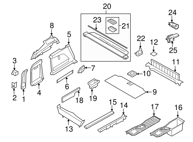 51477402708 - 2014-2018 BMW X5 Luggage Cover (51-47-7-402-708) | BMW of ...