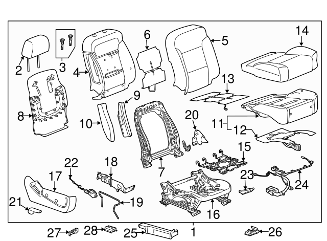 22844103 - Passenger Seat Recliner Actuator 2014-2022 GM | Gateway ...