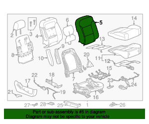 84549976 GM Jet Black Driver Side Seat Cover | GM Parts Store