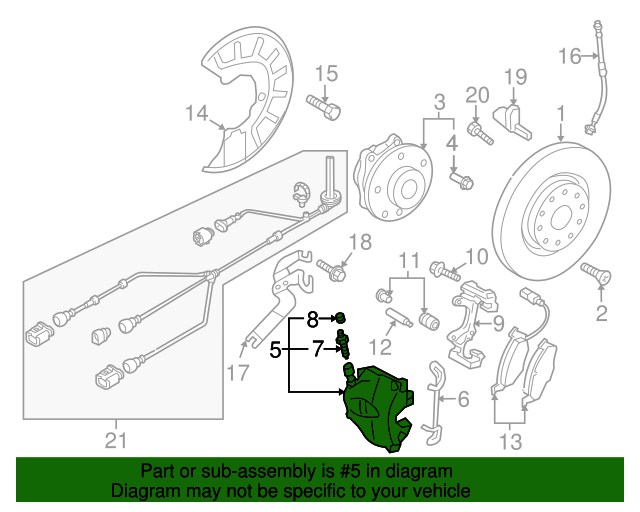 2015-2018 Audi Caliper 5N0-615-124 | OEM Parts Online
