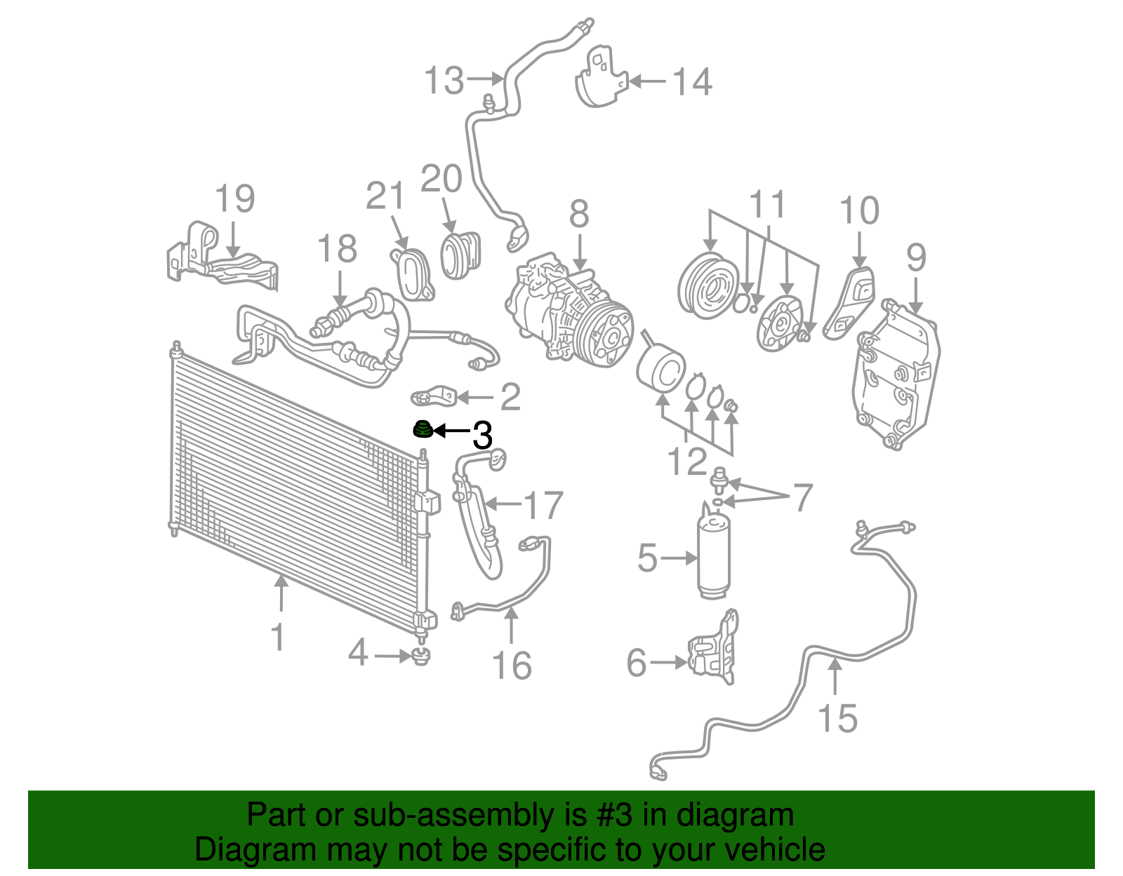 OEM 1992-2016 Honda A/C Condenser Bracket Insulator 80107-SS0-000 ...